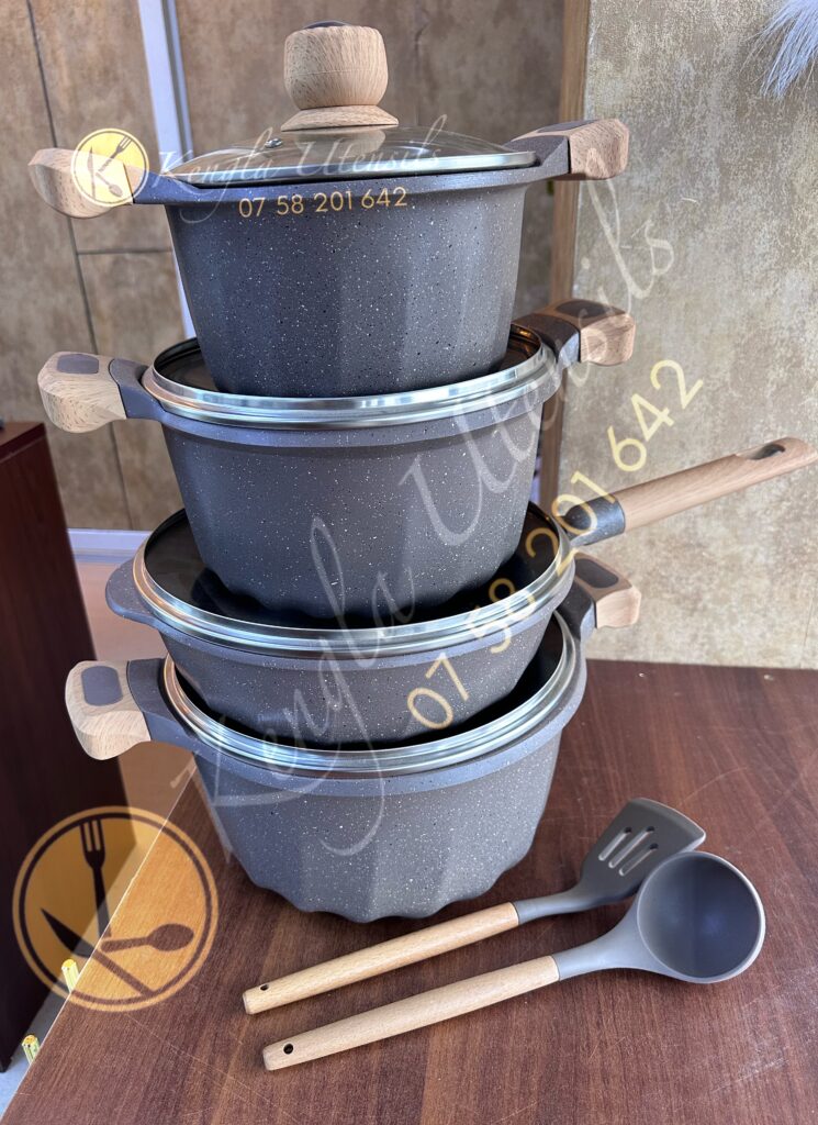10pc COOKLOVER HEAVY GRANITE COOKWARE SET – BROWN – Kengla Utensils